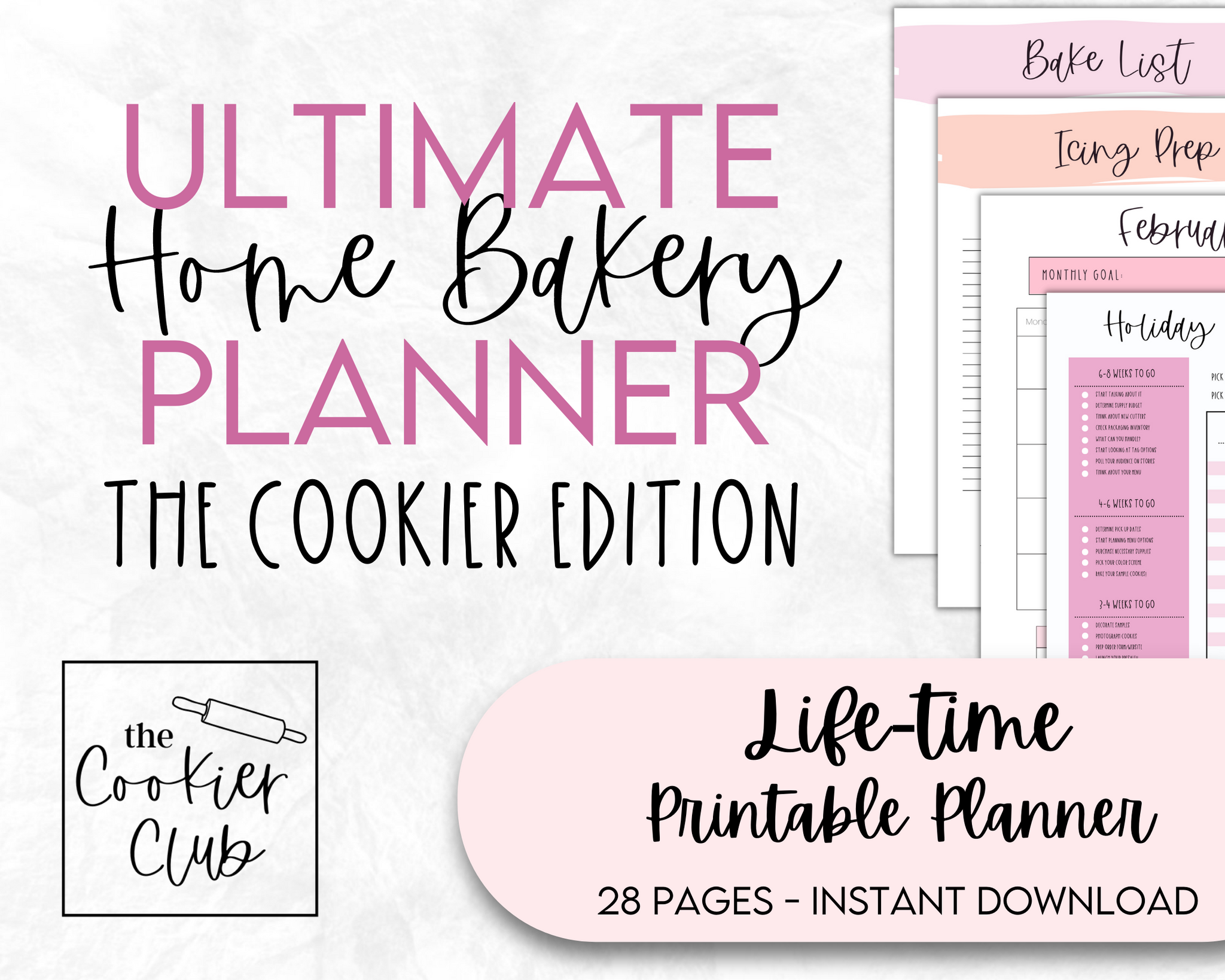 The Ultimate Home Bakery Planner - Lifetime Use - Printable Planner Pa ...